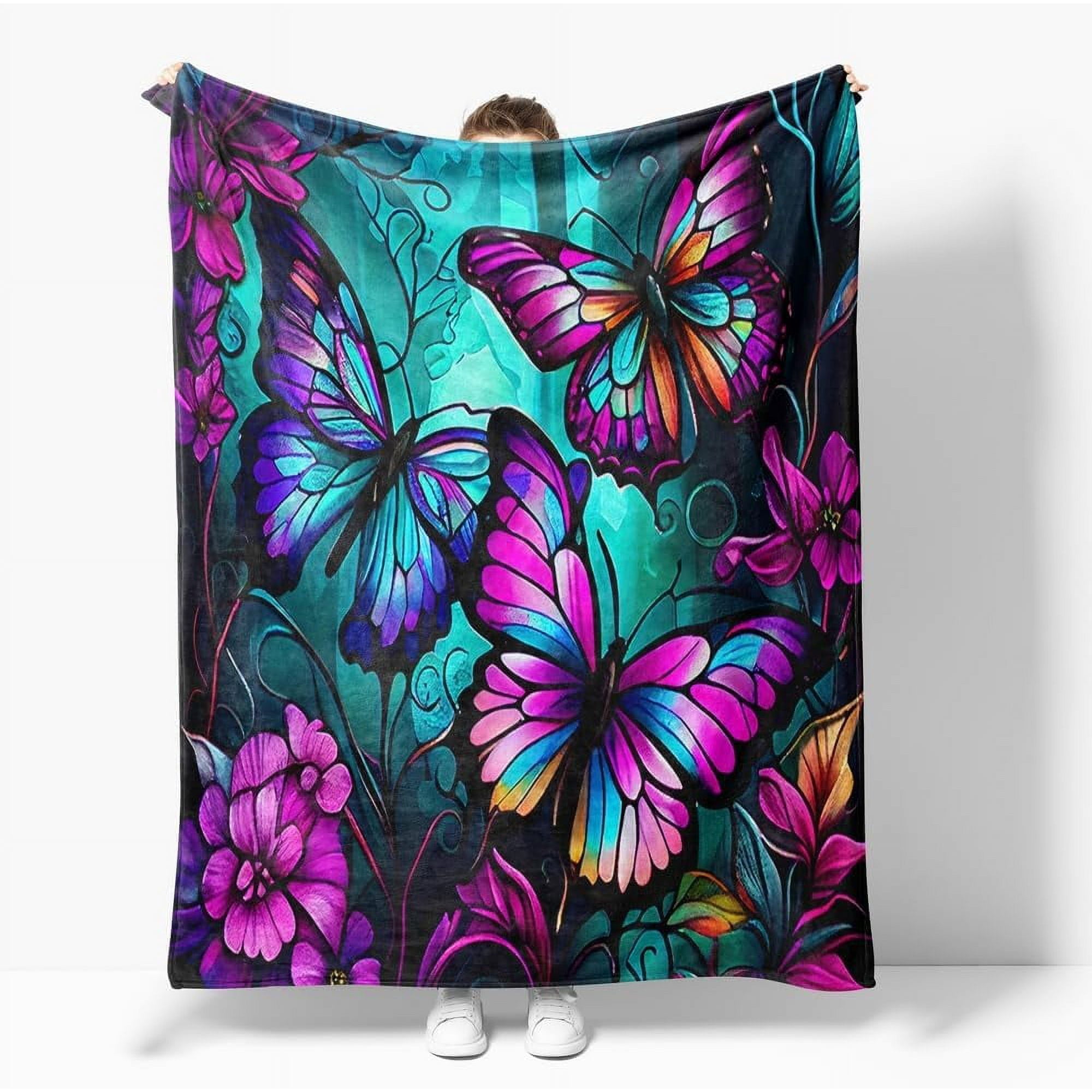 Click here for Walfour Butterfly Neon Throw Blankets For Women Fa... prices