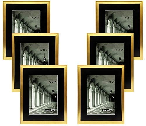 Studio 500 Clean Cut 5 X 7" Wall & Tabletop Gold Picture Frames, 6 ...