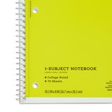 Pen+Gear College Rule 1-Subject Notebook, 10.5" x 8", Yellow, 70 Sheets ...