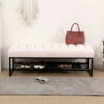 52 Inch Storage Ottoman Bench Storage Bench Bedroom Entryway Bench ...