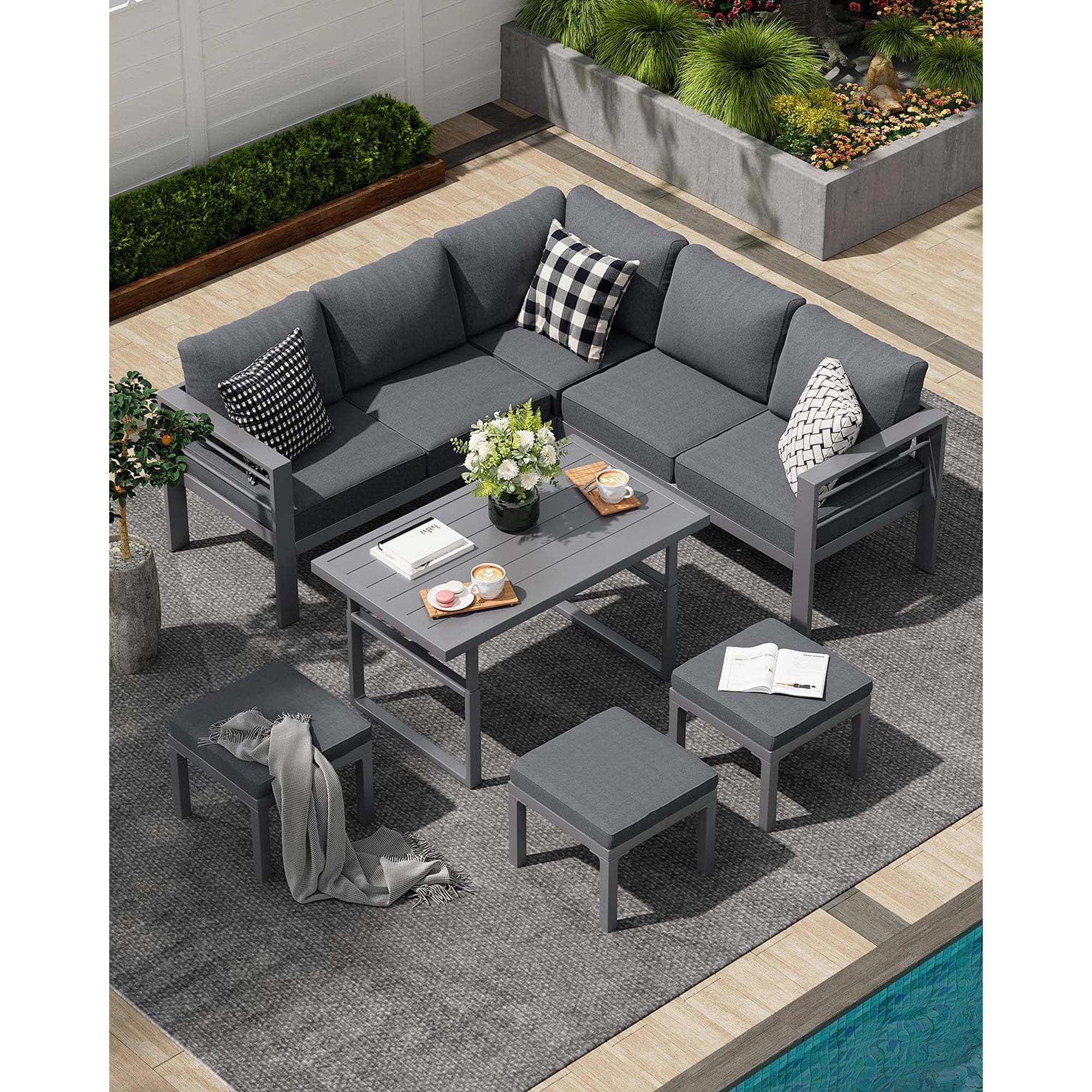 Click here for Aecojoy 7-Piece Aluminum Patio Furniture Set  8-Se... prices
