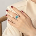AOBOCO Celtic Turquoise Ring for Women 925 Sterling Silver Natural ...