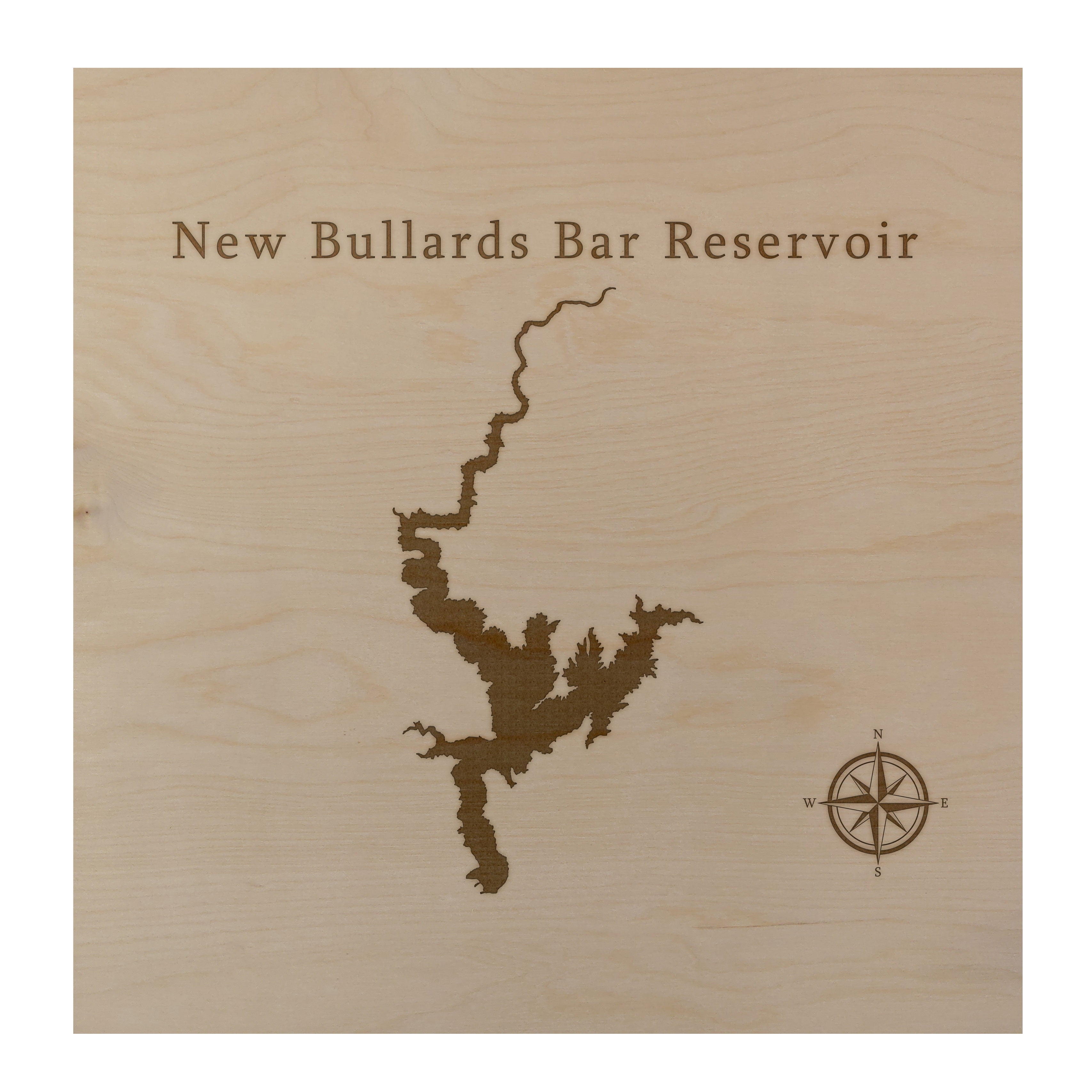 New Bullards Bar Reservoir Map 24x24" Wood Wall Art Office Decor Gift ...