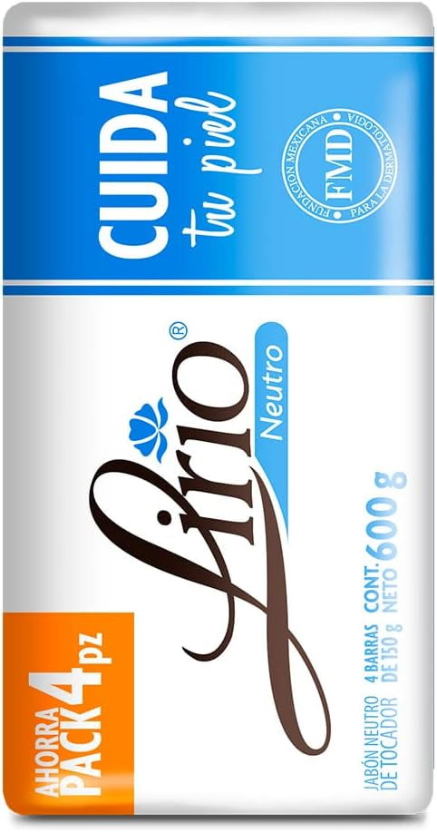 Jabón en Barra Lirio Neutro 150g 4 Piezas Lirio Jabón corporal neutro ...