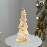 sruoe Christmas Tabletop Trees Crystal Glass Christmas Tree with Light ...