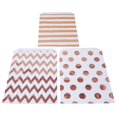 Polka Dot Chevron Striped Rose Gold Foil Paper Favor Bags 5x7 Candy ...