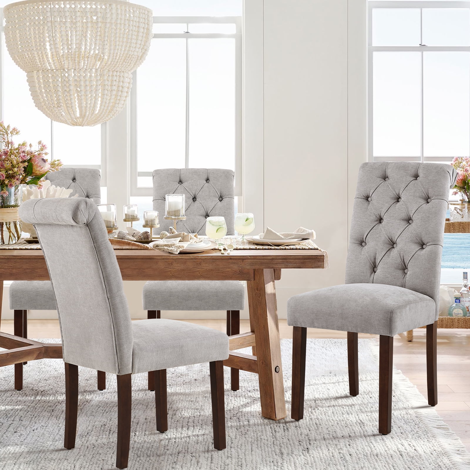 Click here for Malol Tufted Dining Room Chairs Set Of 4  Upholste... prices