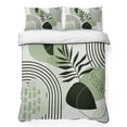 Abstract Mid Century Green Color Block 3 Pieces Quilt Set,1 Quilt with ...
