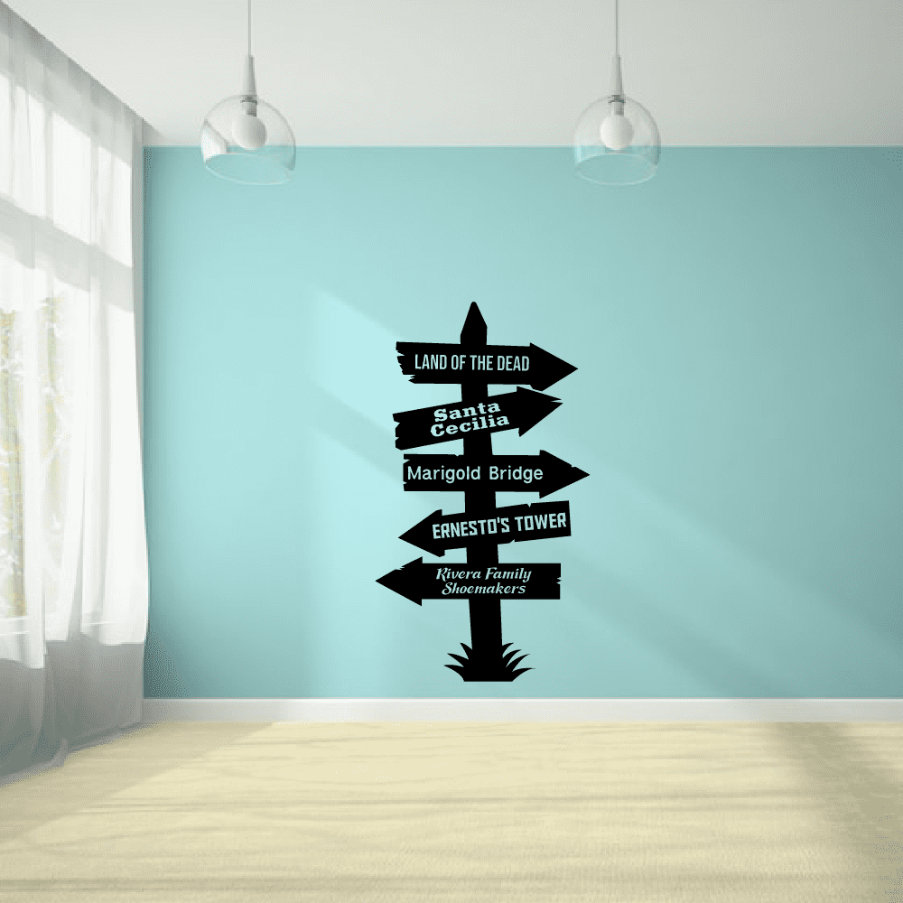 Coco Disney Cartoons Movie Pathway Signage Cartoon Wall Sticker Art ...