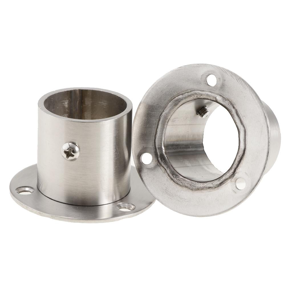 Chrome Tube Pipe Rotating Wardrobe Clothes Garment Rail End Socket 62 x ...