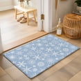 Area Rug 2x3ft, Christmas Winter Snowflakes on Blue Washable Rugs for ...
