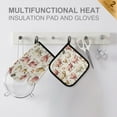 2 PCS Oven Baking Gloves Set Heat Resistant Oven Mitt & Pot Holder Set ...