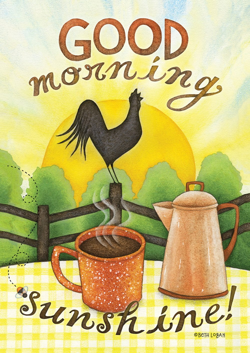 Toland Home Garden Good Morning Sunshine Farm Coffee Flag Double Sided ...