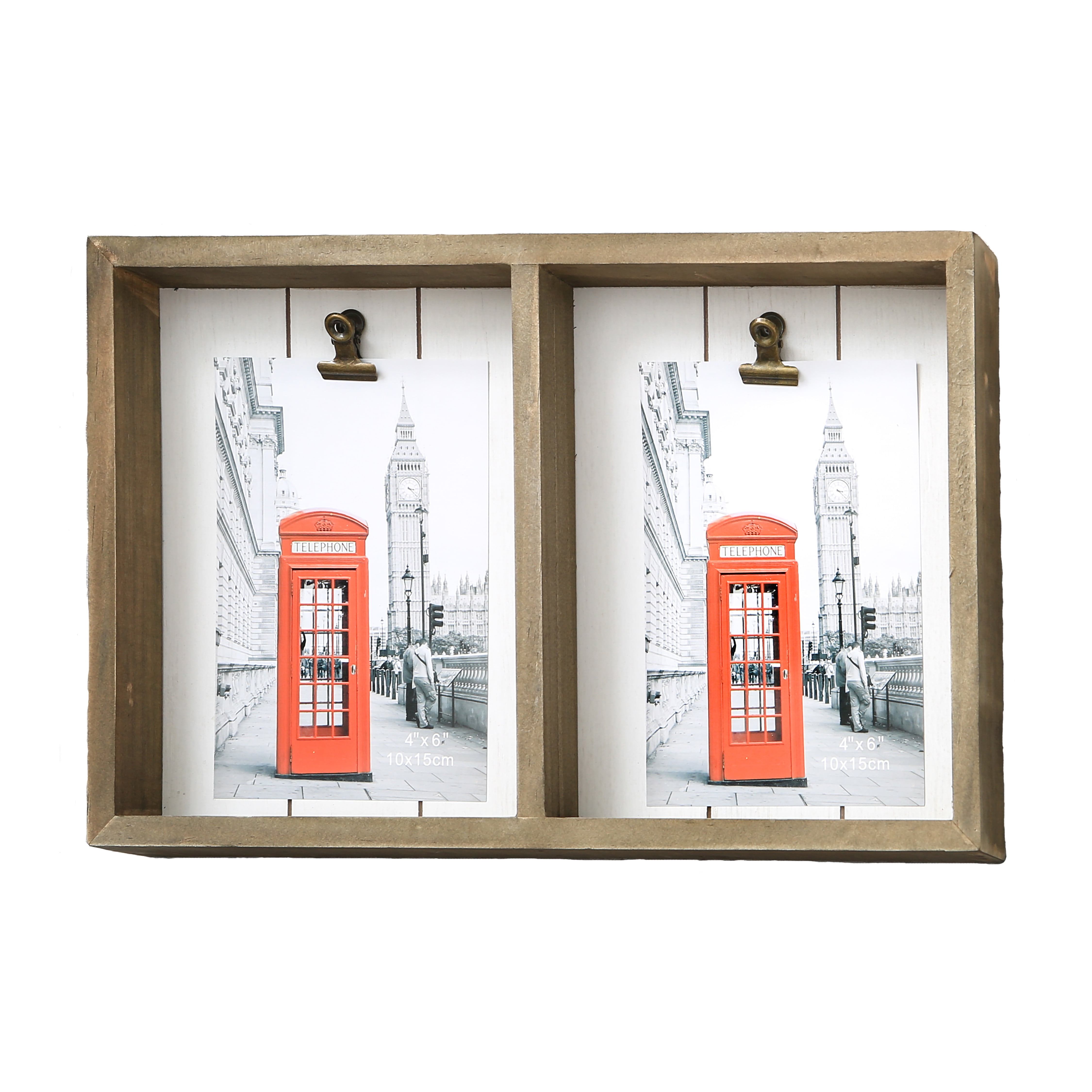1 Wood Double 4 X 6 Box Frame With 2 Clips Walmart