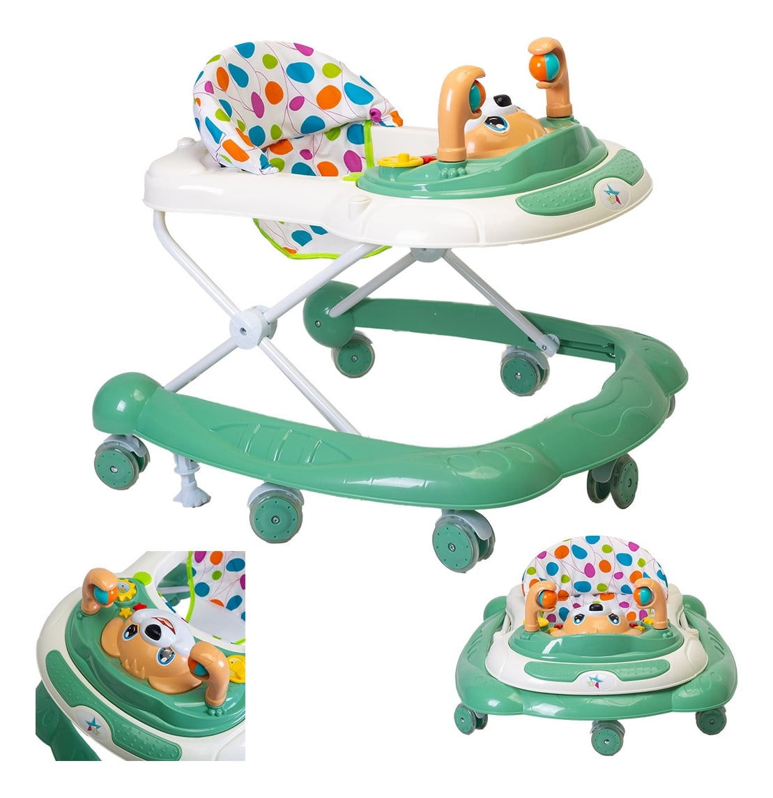 Andadera Bebé Star Kids Sabik Altura Ajustable Musical Verde | Walmart ...