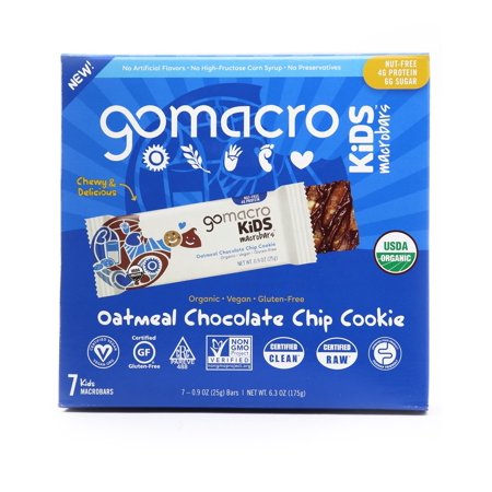 GoMacro - Organic Kids MacroBar Oatmeal Chocolate Chip Cookie - 7 Bars ...