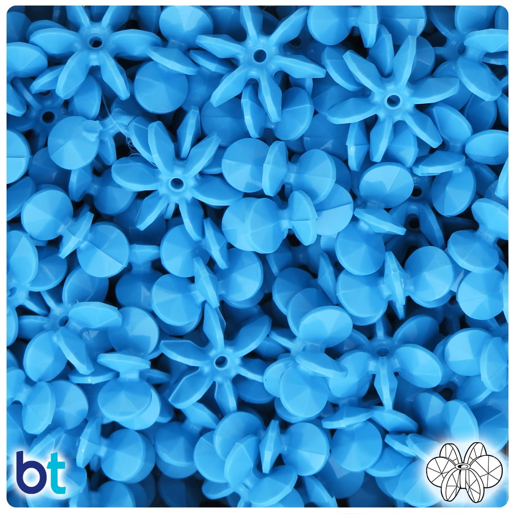 BeadTin Baby Blue Opaque 18mm SunBurst Plastic Beads (135pcs) - Walmart.com