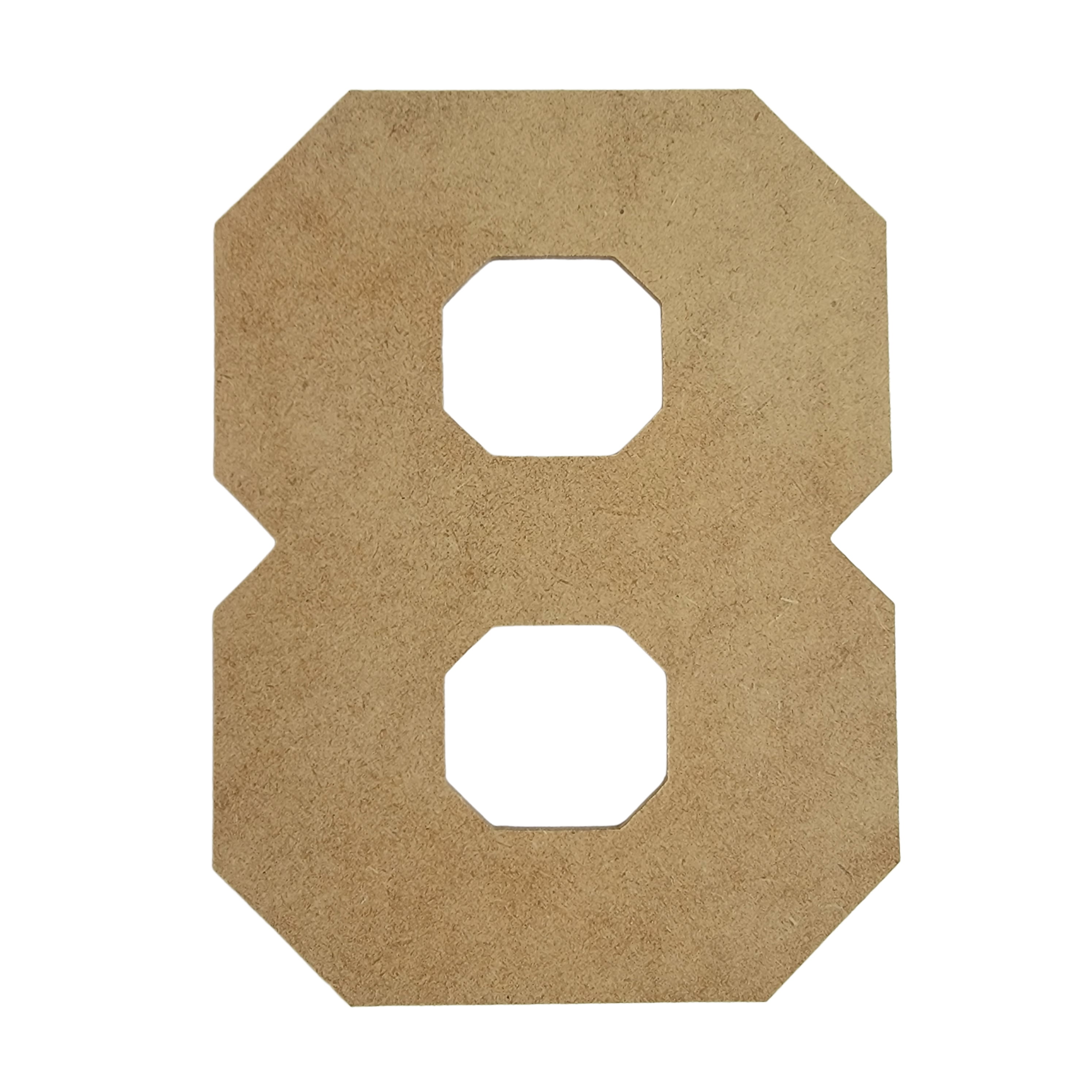 Wooden Number Unfinished, Collegiate Font, Craft Cutout - Walmart.com