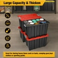 V12 16Gal Heavy Duty Plastic Storage Bins with Latching Lids, Stackable ...