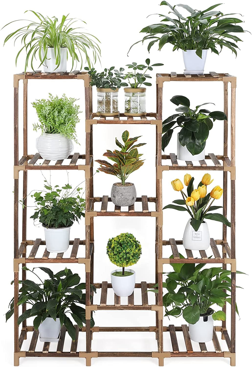 Oumilen Backyard Tall 11 Potted Ladder Garden Plant Rack - Walmart.com