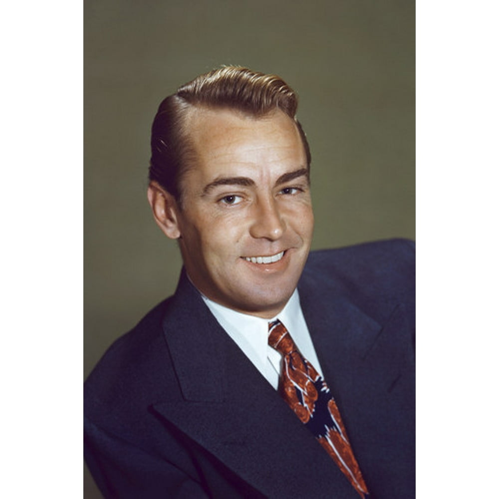 Alan Ladd handsome in suit rare vintage color portrait 24x36 Poster ...