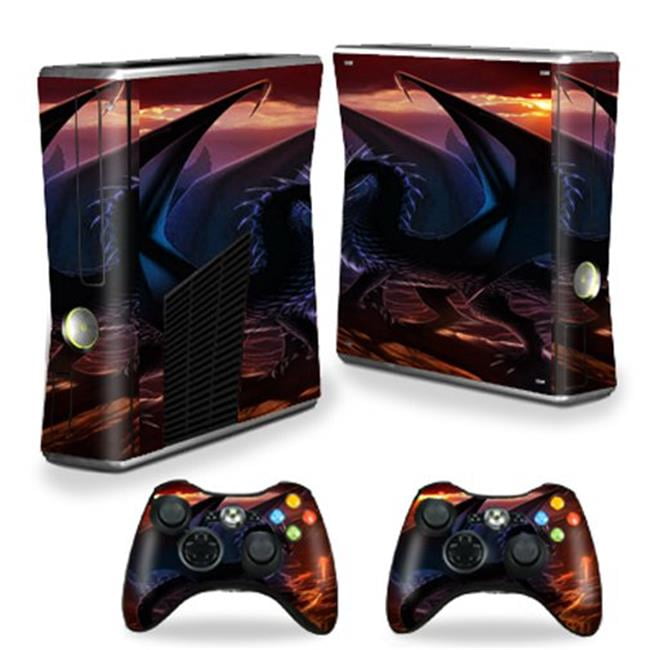 MightySkins XBOX360S-Fire Dragon Skin Decal Wrap Cover for Xbox 360 S ...