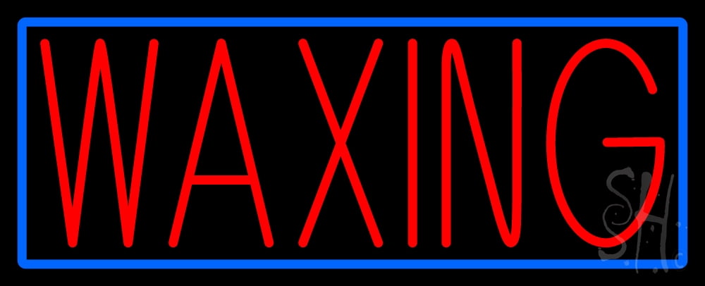 Red Waxing LED Neon Sign 10 x 24 - inches, Black Square Cut Acrylic ...