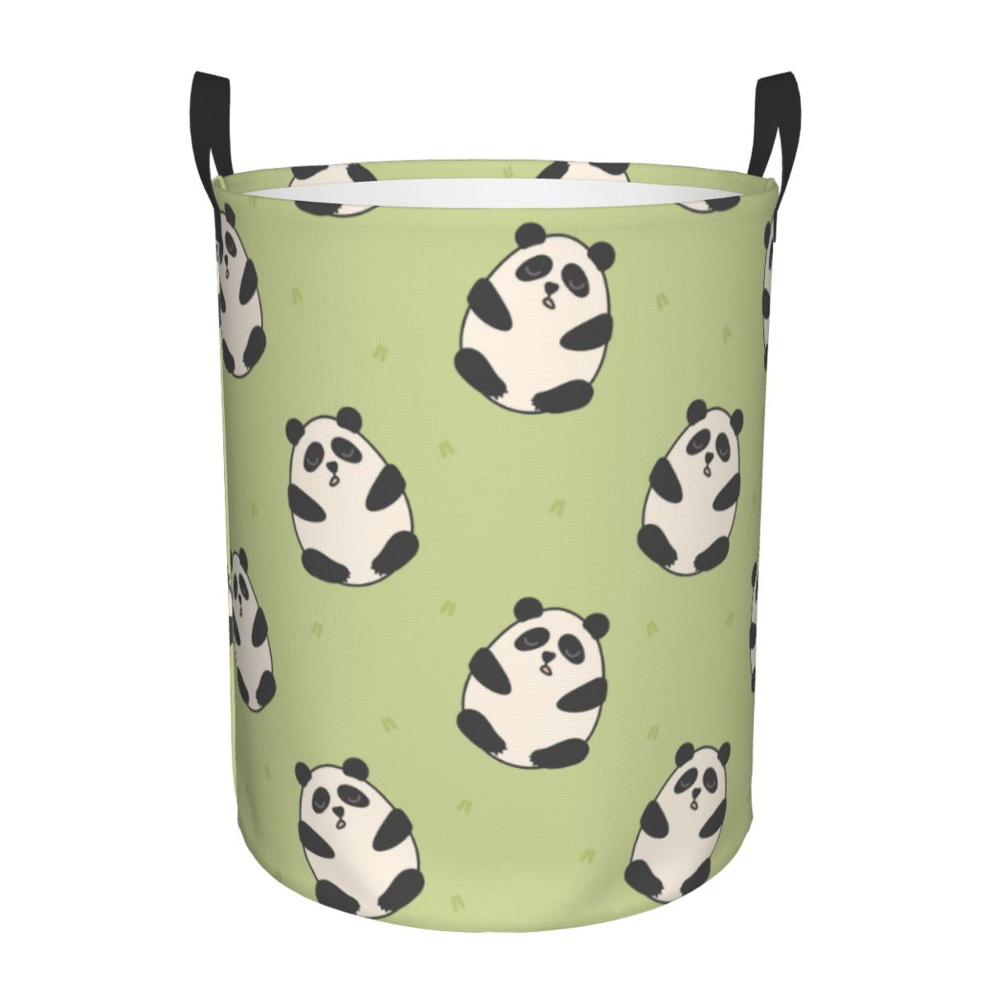 TEQUAN Waterproof Laundry Hampers, Cute Panda Bear Green Pattern ...