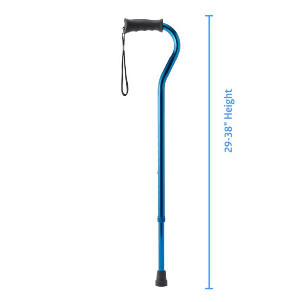 Medline Gel Grip Offset Aluminum Adjustable Cane, Blue - Walmart.com