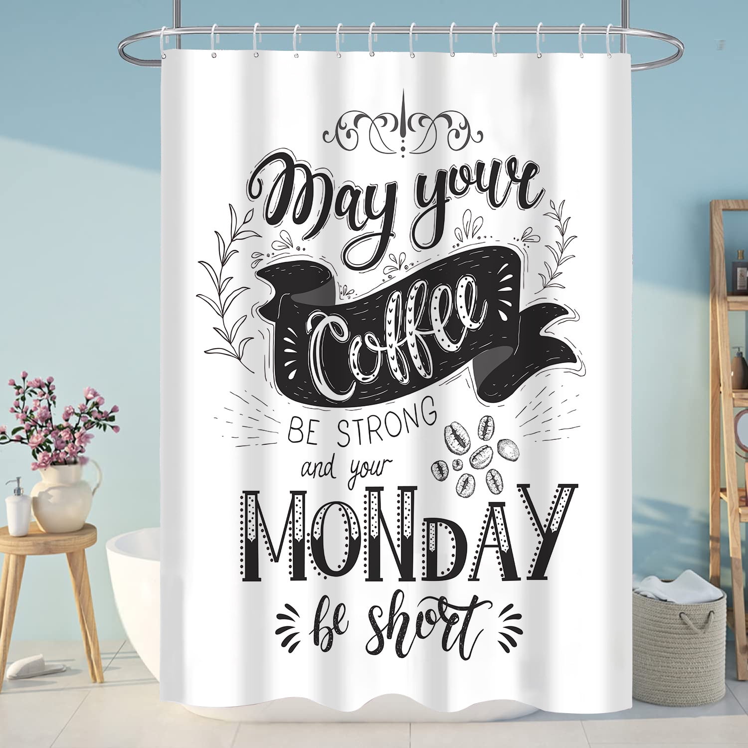 180cm*180cm Retro English Sign Shower Curtain Logo Slogan Restaurant ...