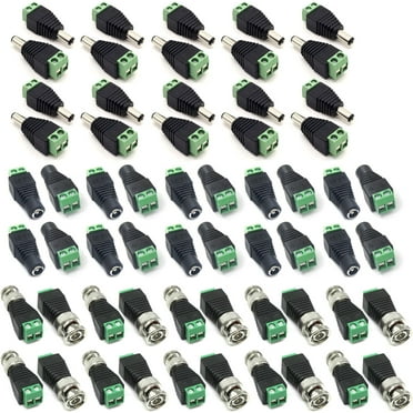 Guy-Tech 10 Pairs 12V Male+Female 2.1x5.5MM DC Power Jack Plug Adapter ...
