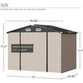 Aoxun Galvanized 6.3 x 4.2 ft. Lockable Outdoor Metal Storage Shed for ...