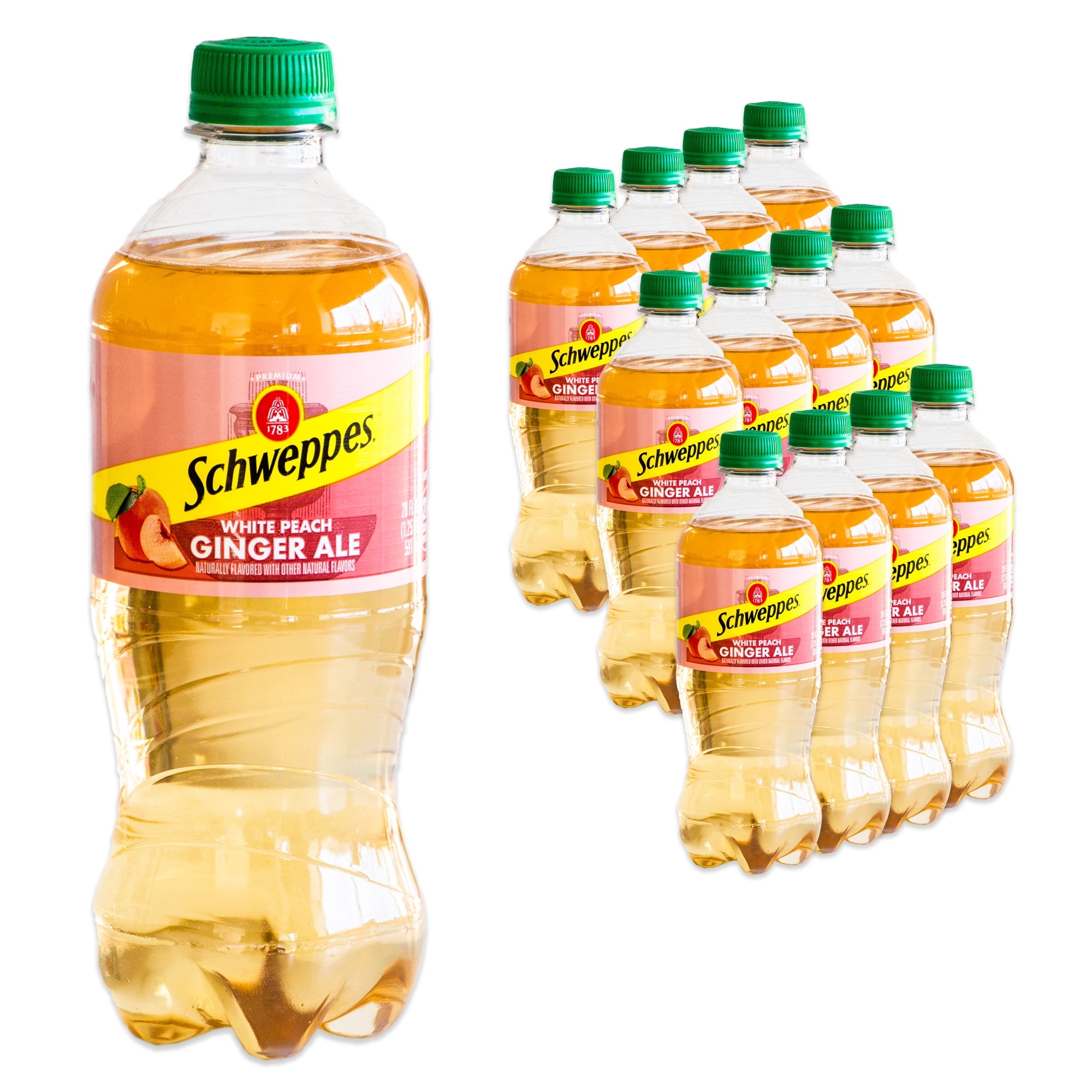 Schweppes White Peach Ginger Ale - Refreshing, Crisp, Delicious - 12 ...