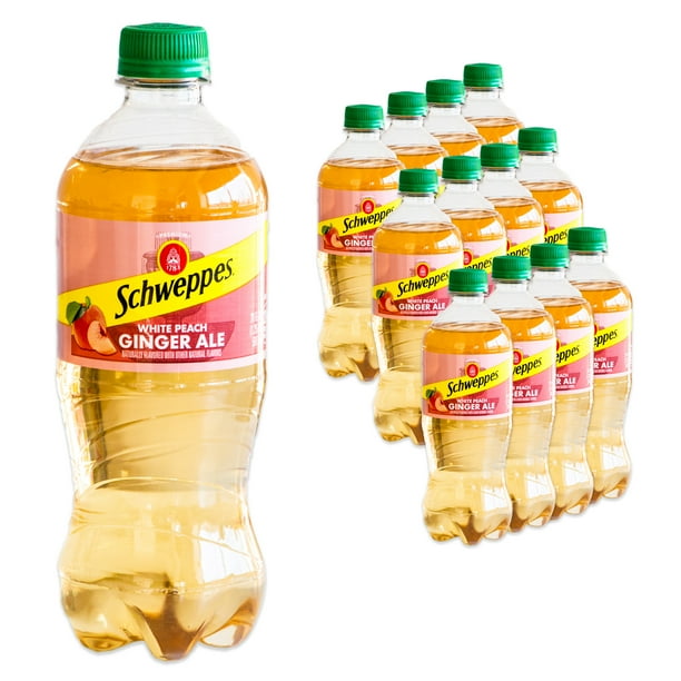 Schweppes White Peach Ginger Ale - Refreshing, Crisp, Delicious - 12 ...