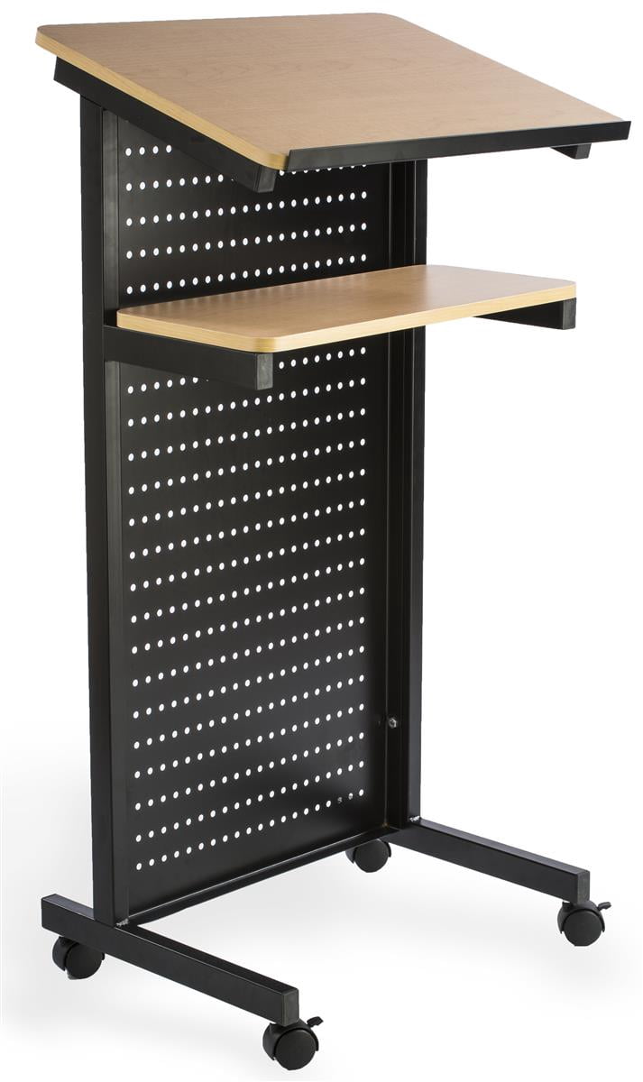 Mobile Portable Presentation Lectern, Locking Wheels, with Shelf (Steel ...