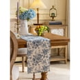 Blue Vintage Floral Table Runner With Matching Placemats, Washable ...