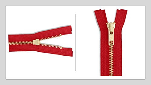 #5 Brass Red YKK Medium Weight Jacket Separating Zipper - Choose Your ...