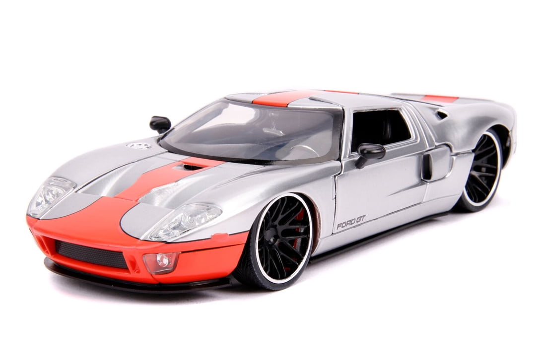 2005 Ford GT Hardtop, Silver and Orange - Jada Toys 31324 - 1/24 scale ...