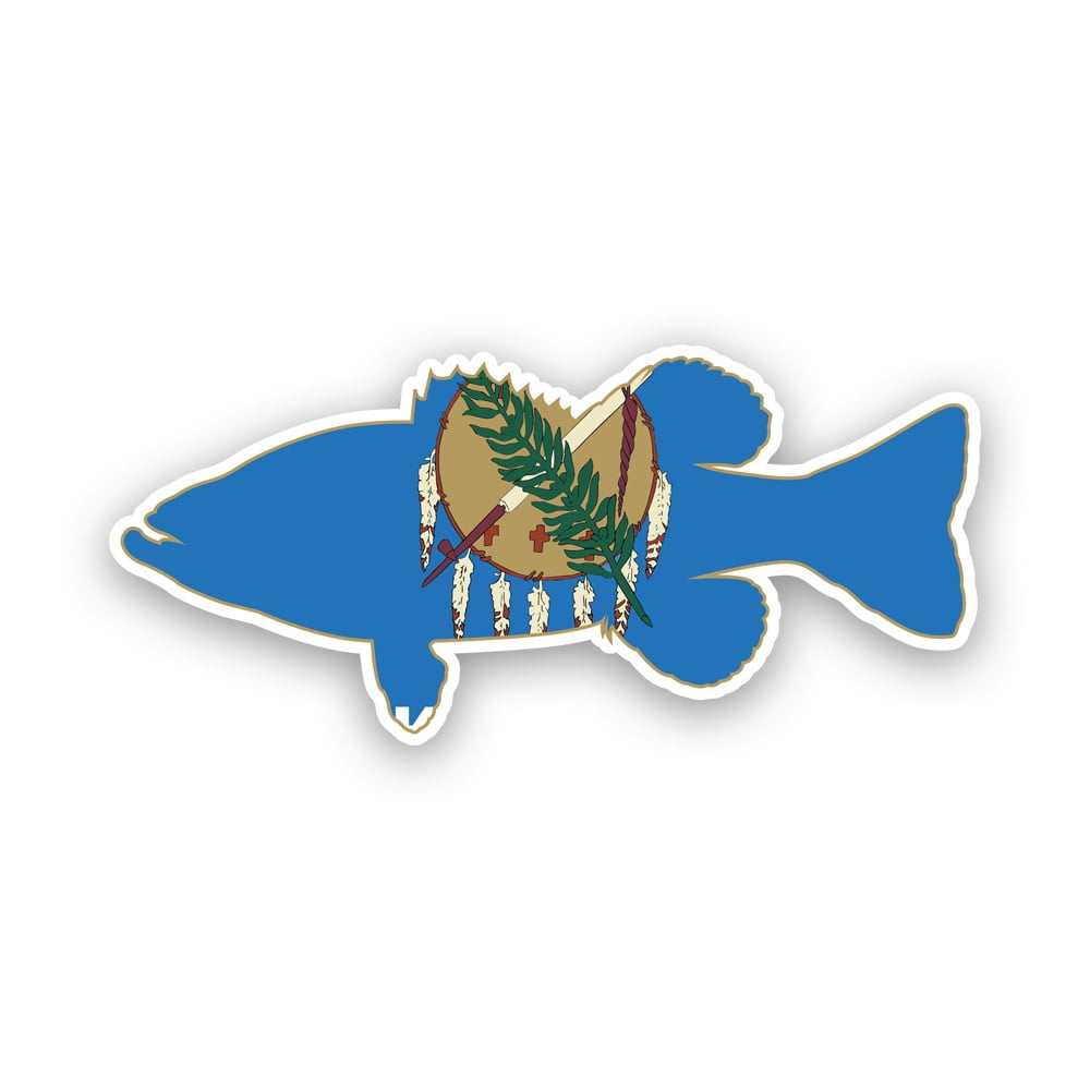Oklahoma Bass Flag Sticker Decal - Self Adhesive Vinyl - Weatherproof ...