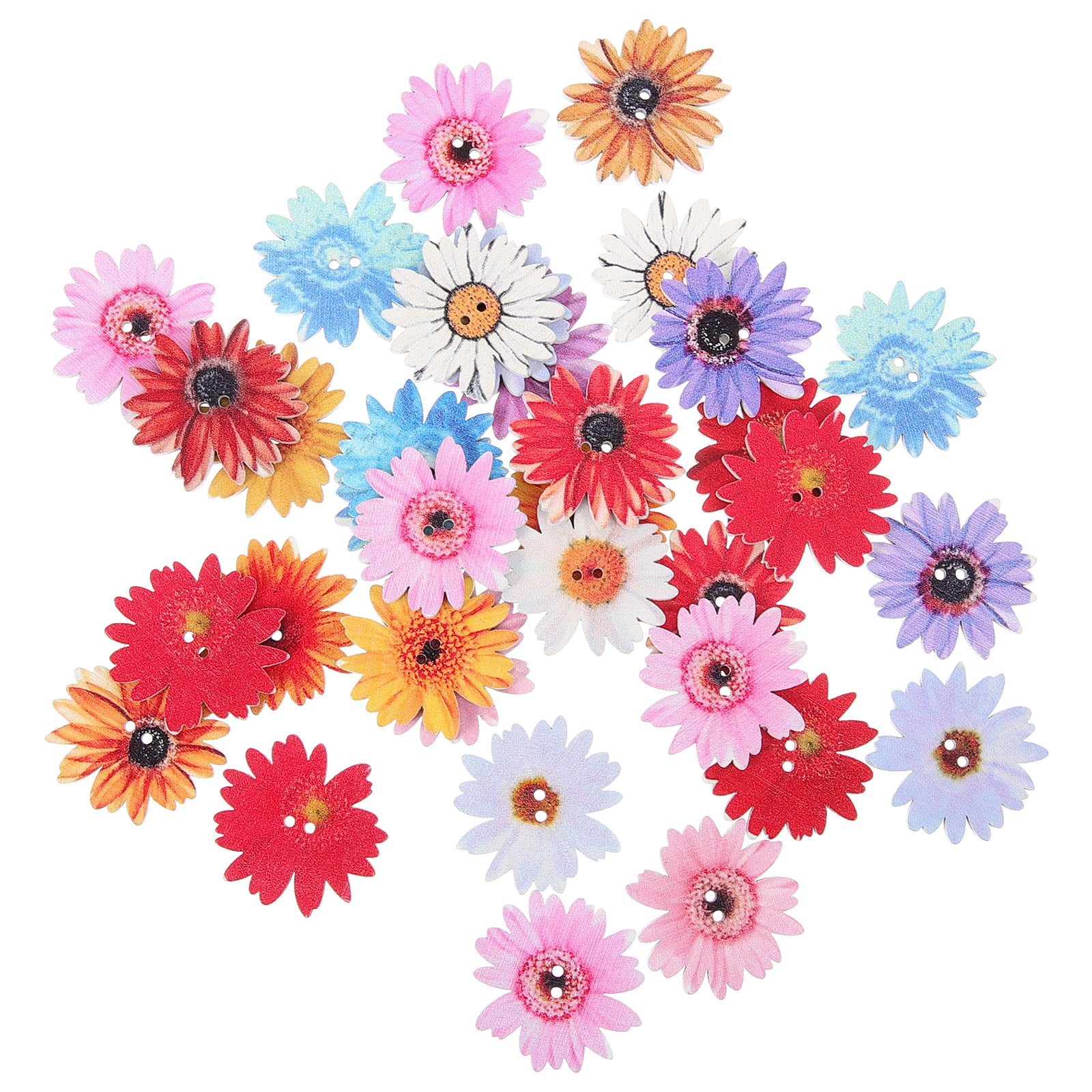 Click here for Oakleem 50pcs Wooden Crafts Buttons Flower Shaped... prices