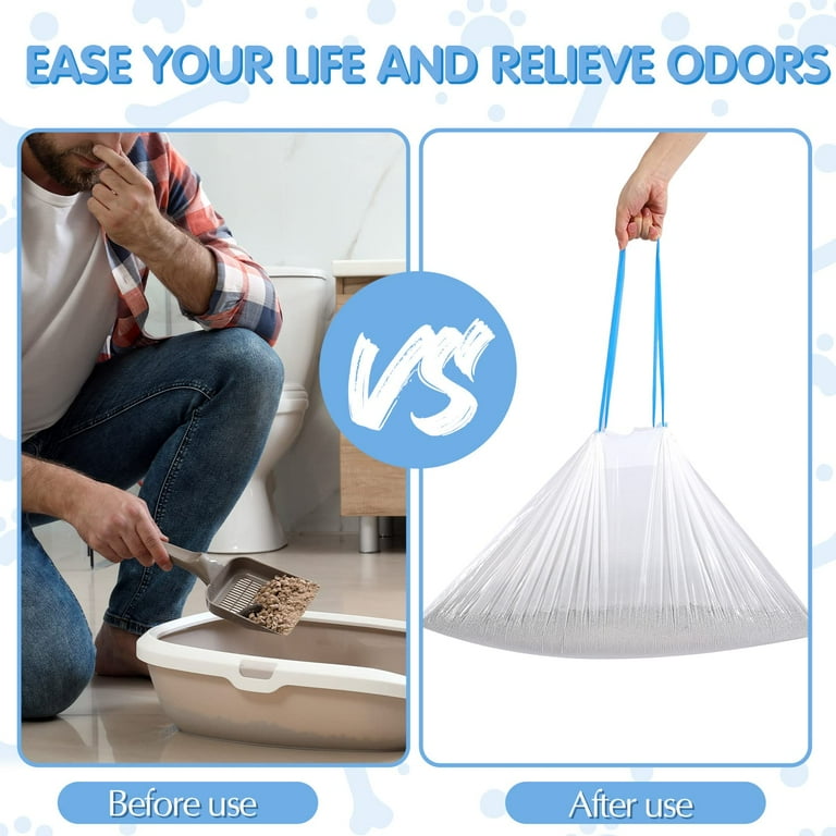 EoWant Cat Litter Tray Liners, Drawstring Receptacles Bags For EoWant