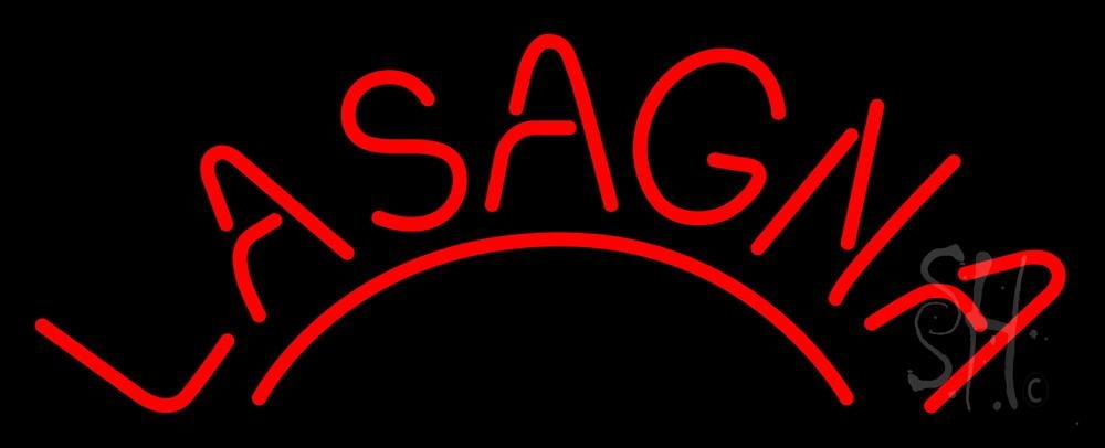 Red Lasagna LED Neon Sign 10 x 24 - inches, Clear Edge Cut Acrylic ...