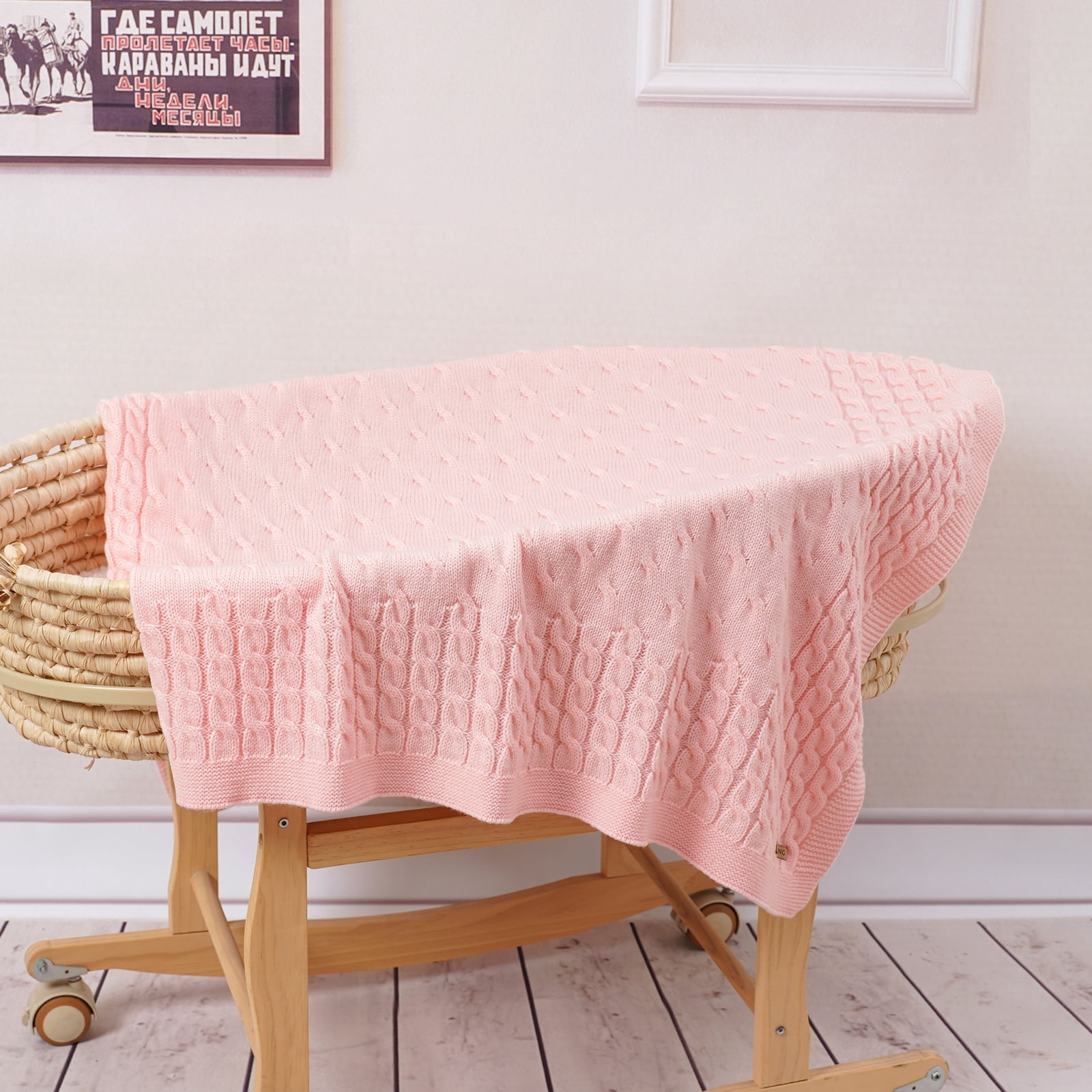 Baby Blanket Knit Children Soft Stroller Swaddling Sleeping Cover Girl ...