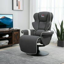 HOMCOM Reclinable Adult's Swivel Recliner Chair with Adjustable ...