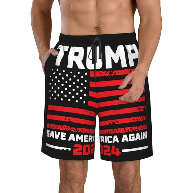 Men's 2024 Trump Save America Again Shorts Lounge Pants with Pockets ...