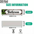 2D Flat, Vintage-Style Bathroom Aluminum Sign - 16x4inch Rustic Wall ...