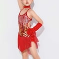 [CHSJU]Girls Sequin Tassel Latin Dance Dress Sleeveless Stage Outfit ...