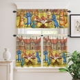 Cartoon Cats Tea Party Curtain Tier and Valance Set 3 Piece,Garden ...
