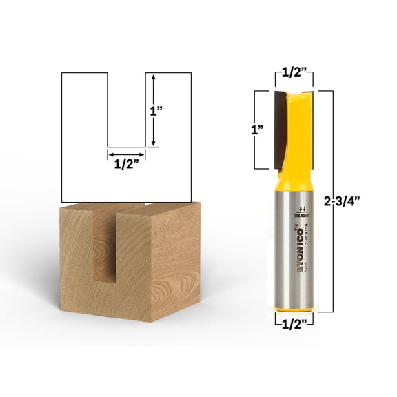 5/32" Height X 3/8" Depth Slot Cutter Router Bit - 1/2" Shank - Yonico ...