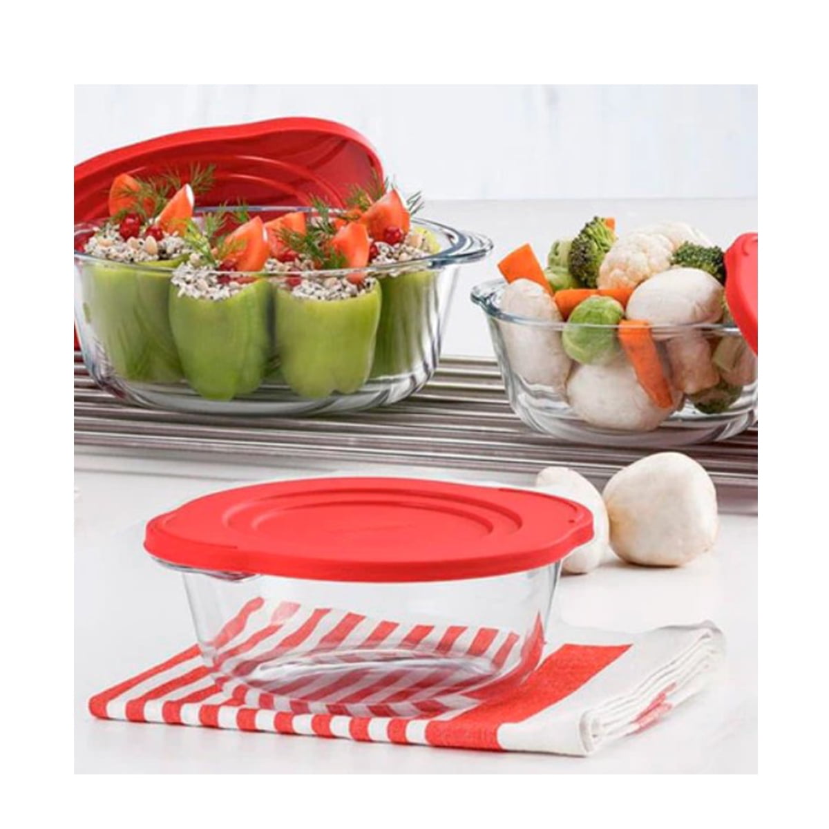 Set de 3 Refractarios GOSHOPPINGMX Tapa Hermetica Con Valvula para el ...